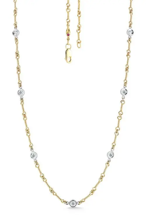 Roberto Coin Diamond Station Necklace - Yellow Gold