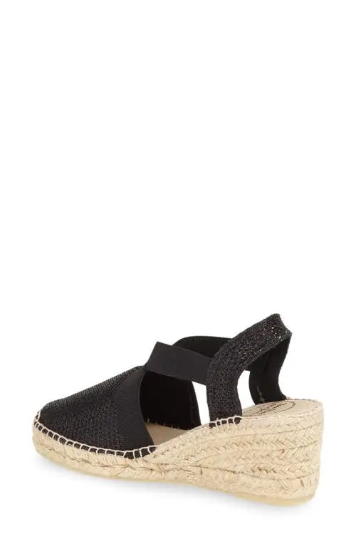 TONI PONS Triton Espadrille Wedge - Black Fabric