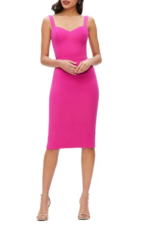 Dress The Population Nicole Sweetheart Neck Cocktail Dress - Bright Fuchsia