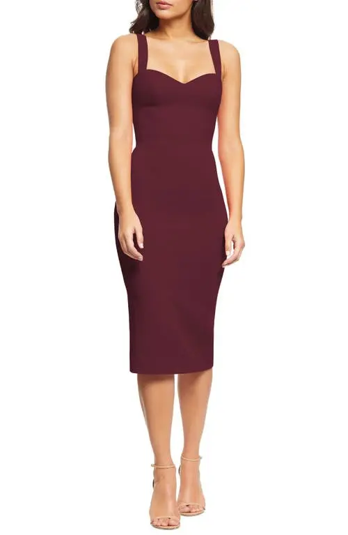 Dress The Population Nicole Sweetheart Neck Cocktail Dress - Burgundy