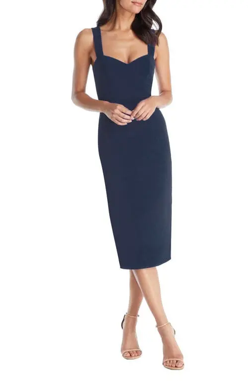Dress The Population Nicole Sweetheart Neck Cocktail Sheath Dress - Navy