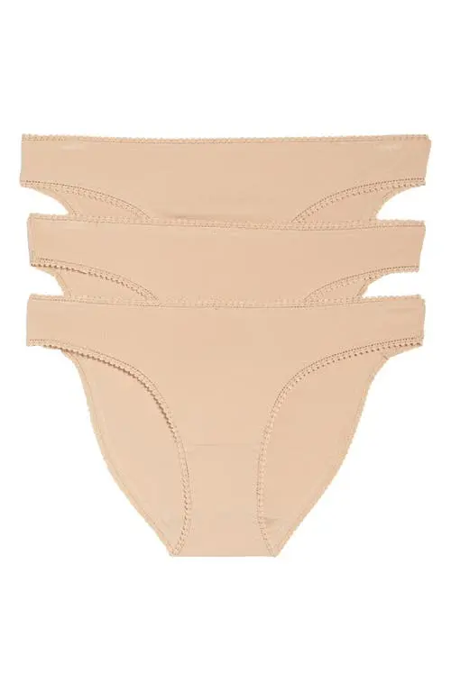 ON GOSSAMER 3-pack Cotton Hip Bikinis - Champagne