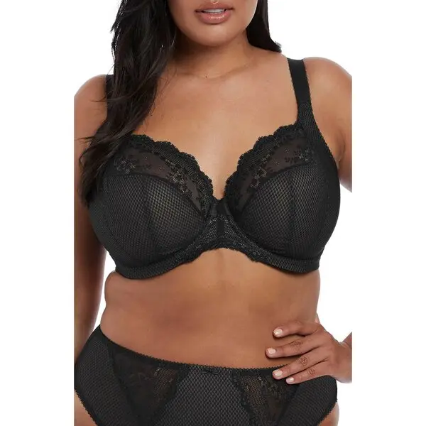 Elomi Charley Full Figure Underwire Convertible Plunge Bra - Black