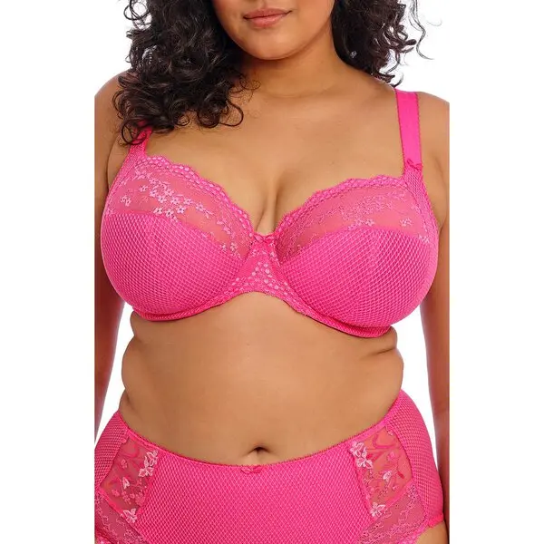 Elomi Charley Full Figure Underwire Convertible Plunge Bra - Pink
