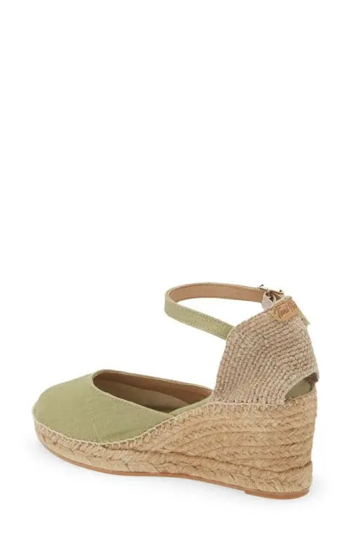 TONI PONS Caldes Linen Wedge Sandal - Oliva/olive