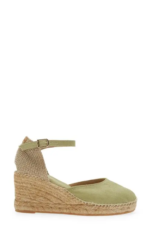 TONI PONS Caldes Linen Wedge Sandal - Oliva/olive