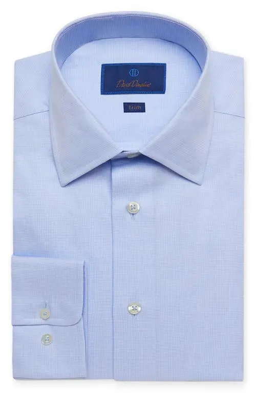 David Donahue Trim Fit Solid Dress Shirt - Sky