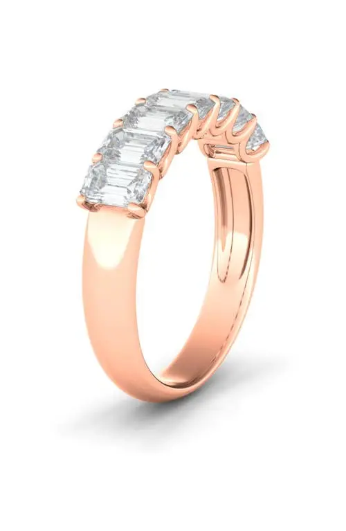 HAUTECARAT 18k Gold Eternity Ring With Lab-created Emerald Cut Diamonds - Rose Gold
