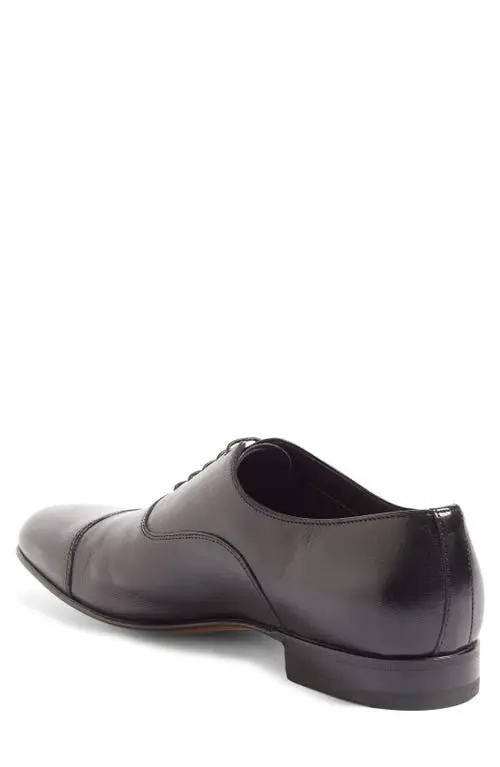 Santoni Darian Cap Toe Oxford - Black Smooth