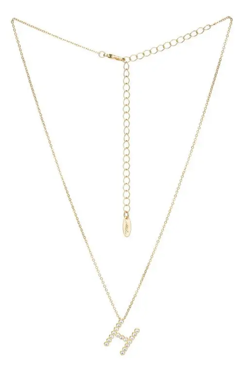 Ettika Crystal Initial Pendant Necklace - Gold- H