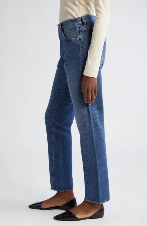 TOTEME Twisted Seam Crop Jeans - Washed Blue