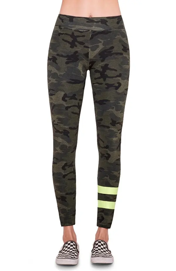 Sundry Stripe Camo Yoga Pants - Olive