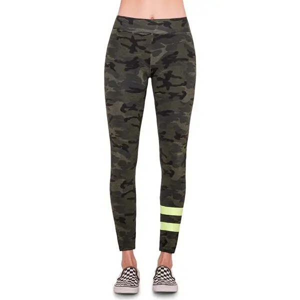 Sundry Stripe Camo Yoga Pants - Olive