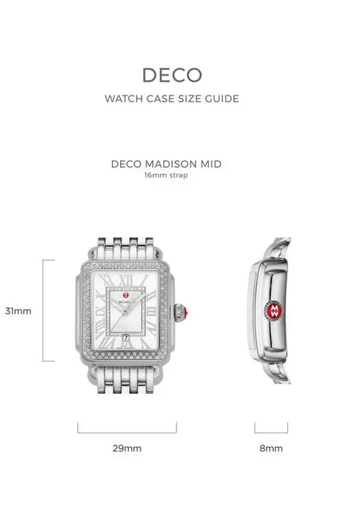 Michele Deco Madison Mid Diamond Dial Bracelet Watch - Gold/silver