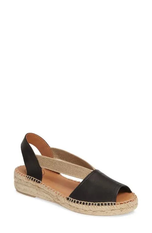 TONI PONS Etna Espadrille Sandal - Black Leather