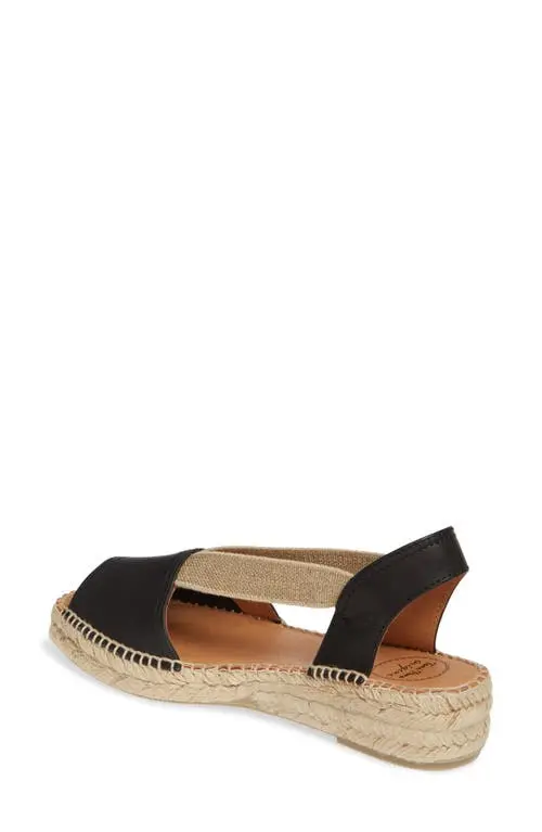 TONI PONS Etna Espadrille Sandal - Black Leather