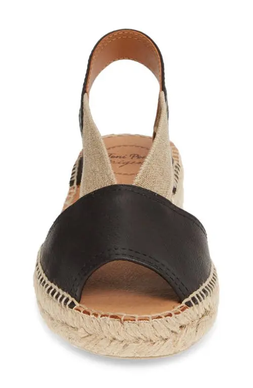TONI PONS Etna Espadrille Sandal - Black Leather