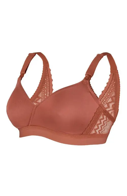 CACHE COEUR Serena Wireless Lace Nursing Bra - Terracotta