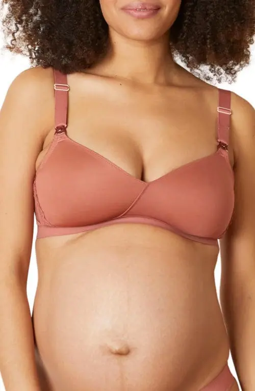 CACHE COEUR Serena Wireless Lace Nursing Bra - Terracotta