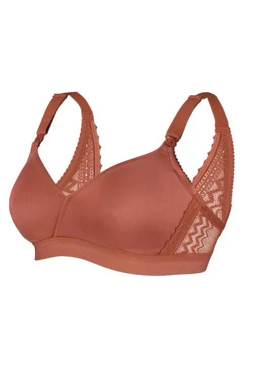 CACHE COEUR Serena Wireless Lace Nursing Bra - Terracotta
