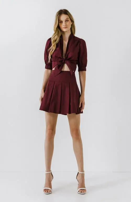 Endless Rose Tie-front Crop Shirt