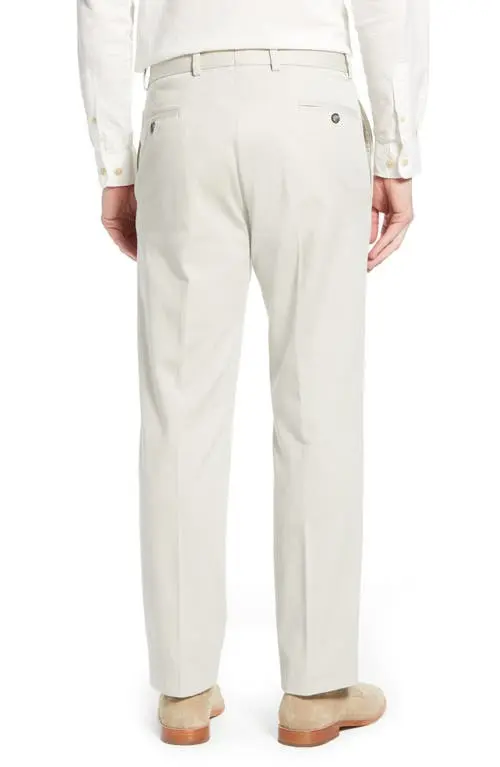 Berle Charleston Khakis Flat Front Chino Pants - Stone