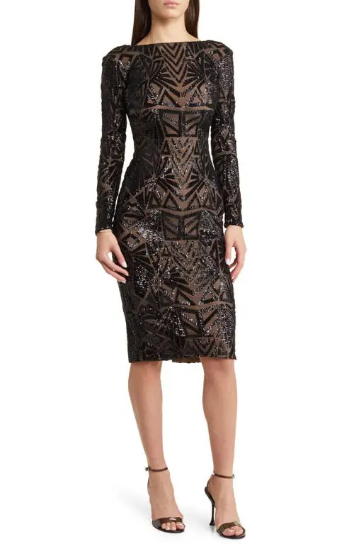 dress the population emery sequin midi dress Emery Dress  Dress the Population