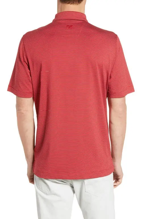 Cutter & Buck Forge Drytec Pencil Stripe Performance Polo - Cardinal Red