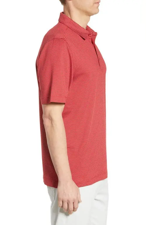 Cutter & Buck Forge Drytec Pencil Stripe Performance Polo - Cardinal Red