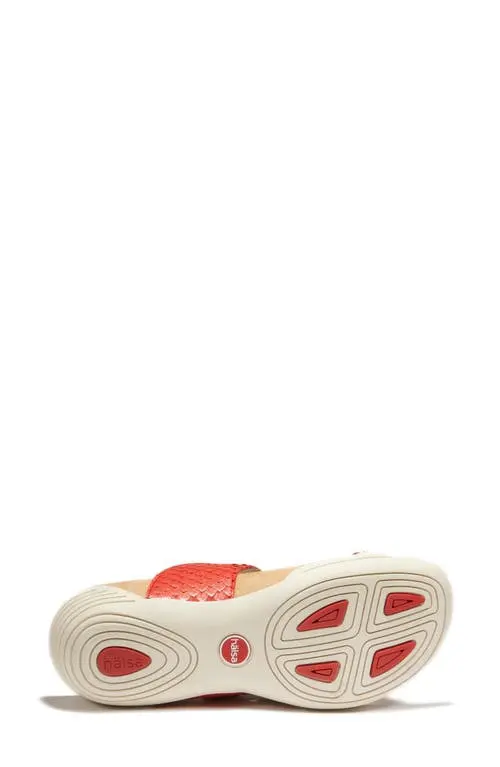 HALSA FOOTWEAR Darline Slide Sandal - Red Leather