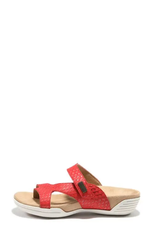 HALSA FOOTWEAR Darline Slide Sandal - Red Leather