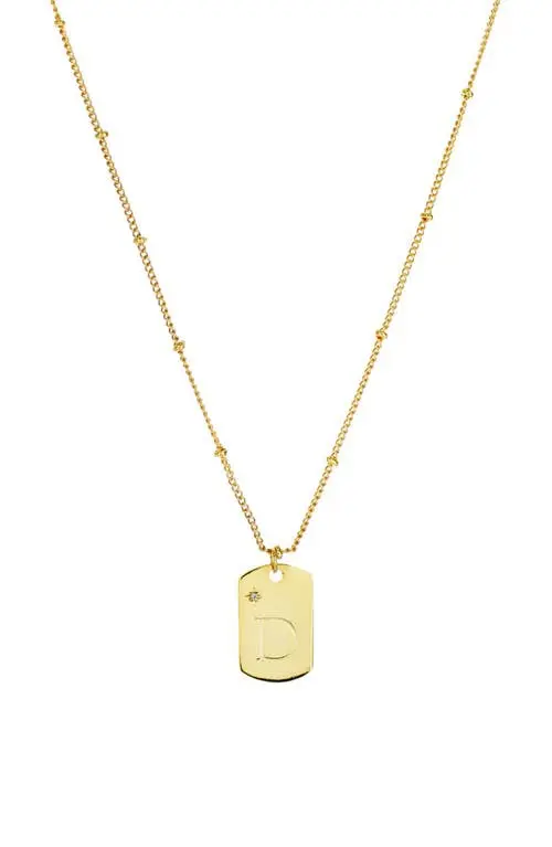 PANACEA Initial Tag Pendant Necklace - Gold-d