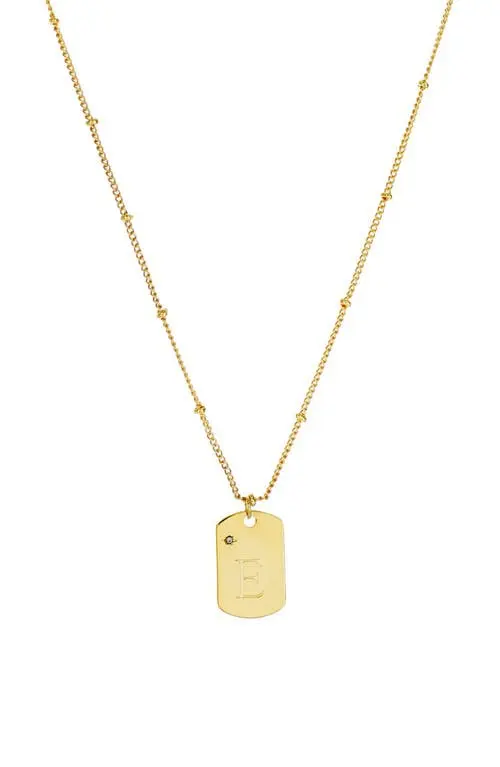 PANACEA Initial Tag Pendant Necklace - Gold-e