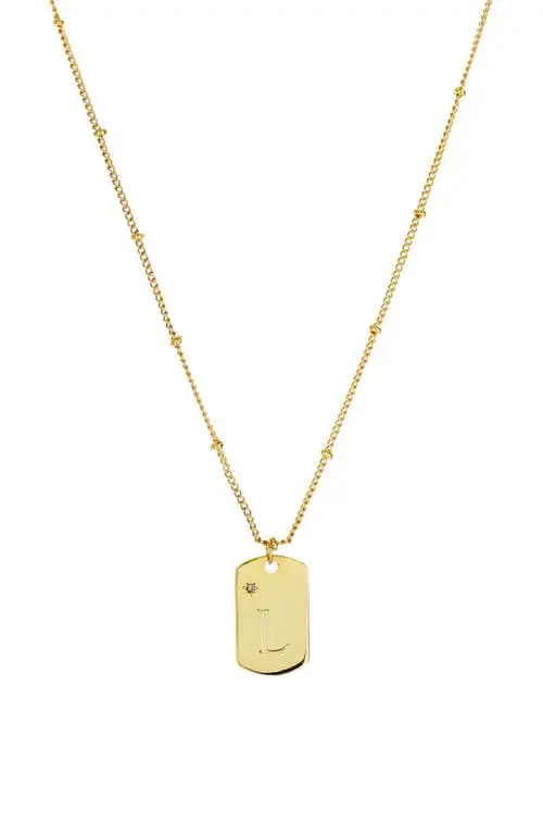PANACEA Initial Tag Pendant Necklace - Gold-l