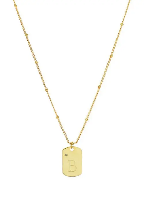 PANACEA Initial Tag Pendant Necklace - Gold