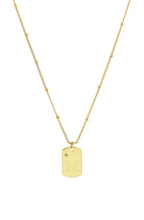 PANACEA Initial Tag Pendant Necklace - Gold