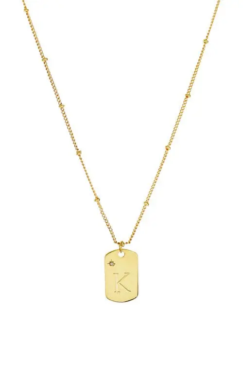 PANACEA Initial Tag Pendant Necklace - Gold