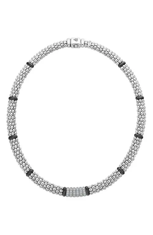 Lagos Black Caviar Diamond Rope Necklace