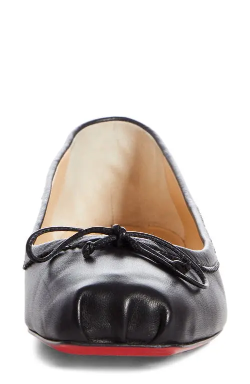 CHRISTIAN LOUBOUTIN Mamadrague Square Toe Ballet Flat - Black