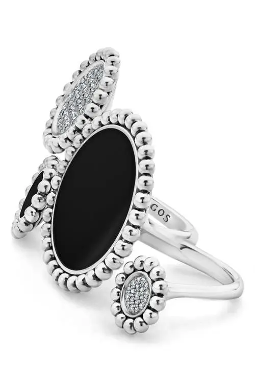 Lagos Maya Diamond And Onyx Statement Ring