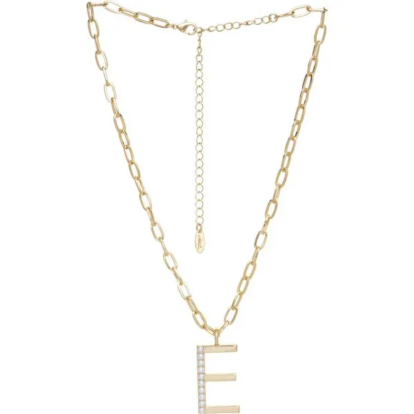 Ettika Imitation Pearl Initial Pendant Necklace - Gold