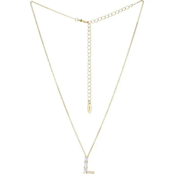 Ettika Mix Crystal Initial Pendant Necklace - Gold- L