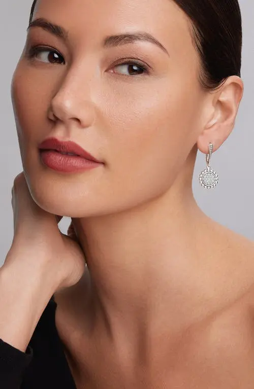 Lagos Caviar Spark Diamond Circle Drop Earrings - Silver/diamond