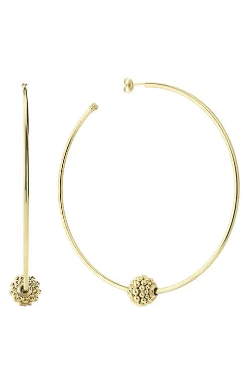 Lagos Caviar Large Hoop Earrings - Gold