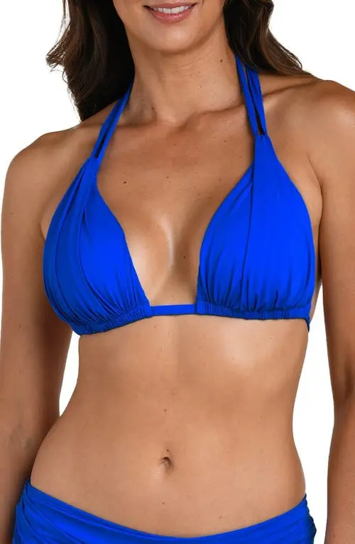 La Blanca Island Goddess Halter Bikini Top - Lapis