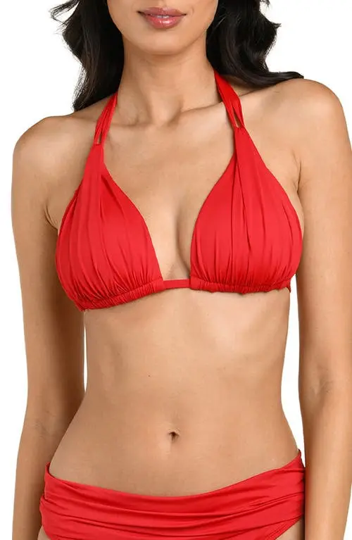 La Blanca Island Goddess Halter Bikini Top - Ruby