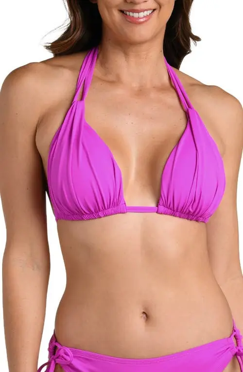La Blanca Island Goddess Halter Bikini Top - Violet