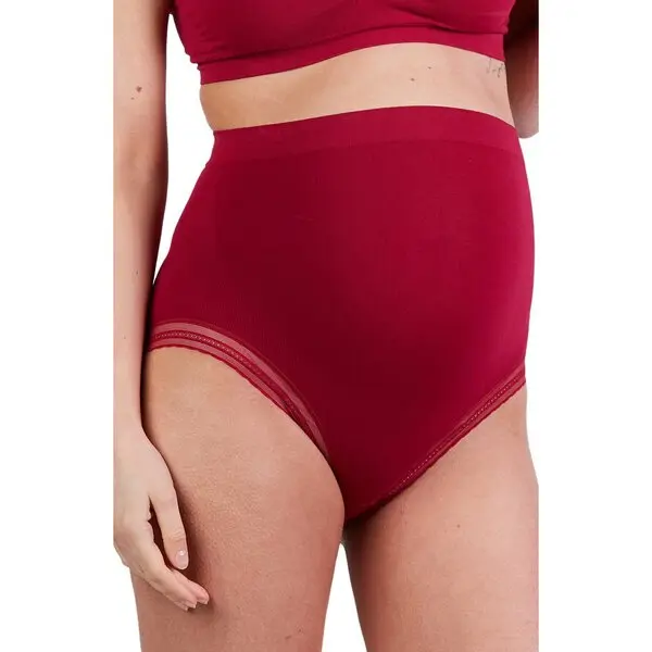CACHE COEUR Milk Seamless High Waist Maternity Briefs - Burgundy