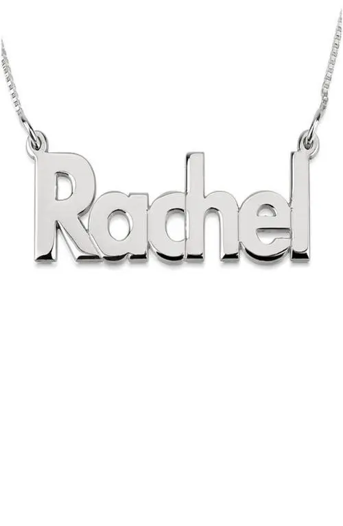 MELANIE MARIE Bold Nameplate Pendant Necklace - Sterling Silver