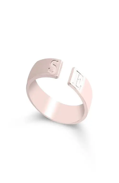 MELANIE MARIE Personalized Open Band Ring - Rose Gold Plated